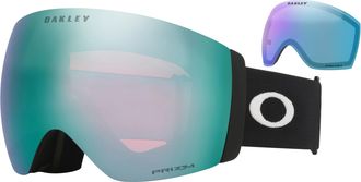 Oakley Flight Deck PRO L Skibrille Matte Black/Prizm Sapphire & Prizm Iced High-End Skibrille mit XL-Sichtfeld, Glaswechsel & nachhaltigem Design f&uuml;r anspruc
