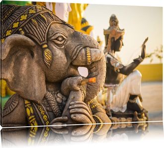 Pixxprint Elefantengottheit in Thailand, Größe: 100x70cm, Leinwandbild, fertig gespannt, Wandbild, Dekoration, Kunstdruck, kein Poster