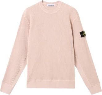 Stone Island Homme, Sweatshirts et sweats &agrave; capuche, Rose, Taille: XL SweaT-shirt ras du cou avec d&eacute;tails c&ocirc;tel&eacute;s