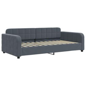 vidaXL Letto Da Giorno Grigio Scuro 90x200 Cm In Velluto - Vidaxl