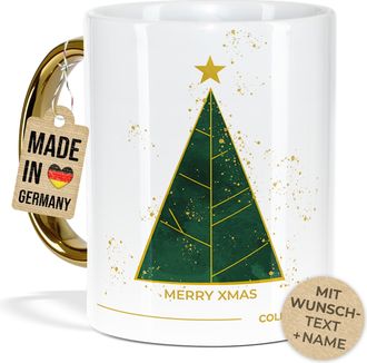 Tassendruck Personalisierte Weihnachtstasse mit Text - Collecting Moments Nr. 1 Tannenbaum - Geschenk f&uuml;r Freunde & Familie zu Weihnachten - XXL-Druck, Wei&szlig; mit G