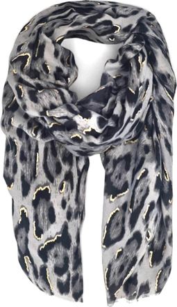 styleBREAKER Schal Schal Leoparden Muster Gold Metallic