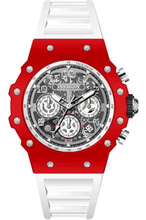 Invicta Racing 69647 Herrenuhr - Quarzwerk - Acryl mit silbernem Zifferblatt - 43 mm