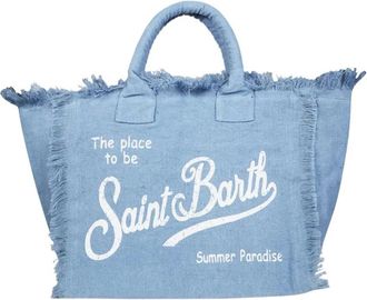 MC2 Saint Barth Femme, Sacs, Bleu, Taille: ONE Size Vanity Linen Linen Denim