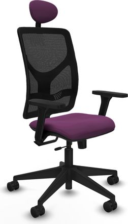 Piqueras y Crespo Arbeitsstuhl f&uuml;r viele Stunden, mit 3D-Armen, h&ouml;henverstellbarer Lendenwirbelst&uuml;tze und festem Kopfteil, ausgestattet mit Syncro/Traslack und Schneide