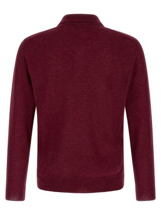 Zanone Cashmere Knit Polo Shirt - Burgundy