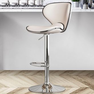 Generic H&ouml;henverstellbare, Moderne Barhocker, ergonomische Tresenhocker aus PU-Leder mit Fu&szlig;st&uuml;tze f&uuml;r K&uuml;cheninsel und Esszimmer, schwarzes Design