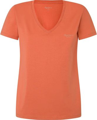 Pepe Jeans London Damen Fiore V Neck T-Shirt, Orange (Sunset Orange), X-Large