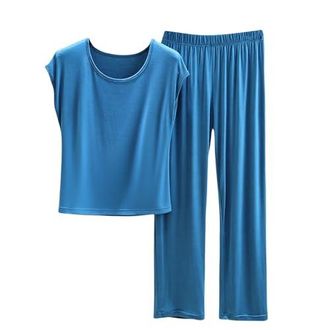 Generic Co Ord Ensembles 2 pi&egrave;ces pour femme - Tenue d&eacute;t&eacute; d&eacute;contract&eacute;e pour les voyages et les vacances - Pantalon court &agrave; manches courtes et jambes larges - 