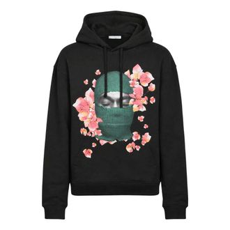 Ih Nom Uh Nit IH NOM UH Nit, Homme, Sweatshirts et sweats &agrave; capuche, Noir, Taille: XS Mask Flowers Print Sweat &agrave; capuche