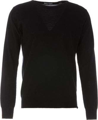 Paolo Pecora Rundhalspullover - Schwarz