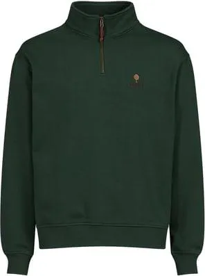 Faguo Sweatshirt droit &agrave; col montant en coton m&eacute;lang&eacute;