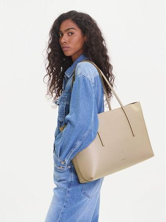 Calvin Klein Handtasche Foil Logo Tote W/Pouch LV04F3274G Beige