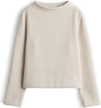 OPUS Sweatshirt Gaki aus Sweatware mit zweifarbiger Struktur Gerader Schnitt mit &uuml;berschnittener Schulter und zweifarbiger Optik