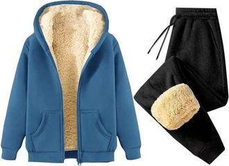 Generic Surv&ecirc;tement deux pi&egrave;ces pour femme - Ensemble complet de surv&ecirc;tement pour femme avec doublure en polaire confortable - V&ecirc;tements de d&eacute;tente - Ensemble