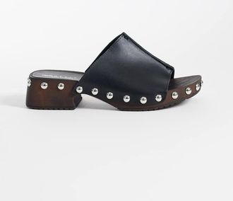Asos Franco - Sabots style mules en cuir de qualit&eacute; sup&eacute;rieure - Noir