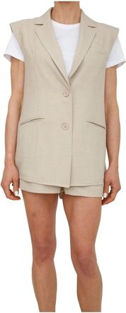 Fracomina Femme, Vestes, Beige, Taille: 42 FR Gilet Bustier