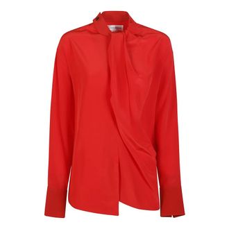 Victoria Beckham Drape Detail Blouse - - Blouses & Shirts - Damen - Rot - XS