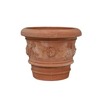 Biscottini International Handgefertigte Terrakotta-T&ouml;pfe 20 x 17 x 20 cm | Vase Terrakotta innen und au&szlig;en | Gl&auml;ser Sukkulenten Made in Italy