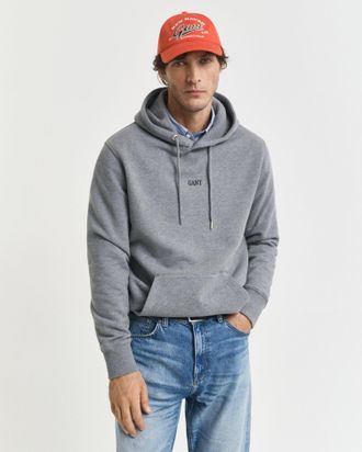 GANT Herren Hoodie mit kleiner Grafik (XXXL) Grau MELANGE