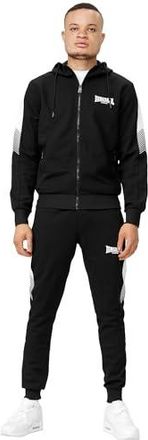 Lonsdale MARTHALL Training Suit, Black/White, Medium Mens