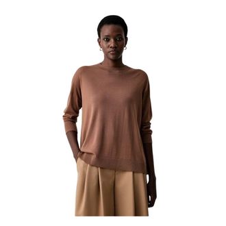 Marella Pull &agrave; col rond - Femme - Pulls - Brun - Taille: 40 FR
