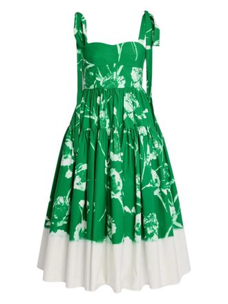 Erdem robe mi-longue à fleurs - Vert