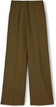 Motivi Femme, Pantalons, Vert, Taille: 44 FR Pantalon large en flanelle de laine m&eacute;lang&eacute;e