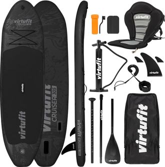 VirtuFit Supboard Cruiser 305 - Aufblasbares SUP-Board - 305 x 76 x 15 cm - Inkl. Kajaksitz, Pumpe, Paddel & Zubehör - Stabil & belastbar bis 180 kg