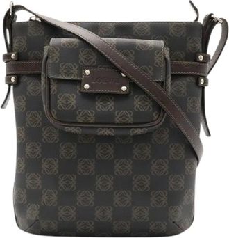 Loewe Pre-owned Repeat Anagram Coated Canvas Shoulder Bag - Femme - Pre-owned - Brun - Taille: ONE Size