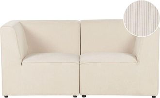 Beliani Beliani - Sofa Hellbeige Stoffbezug aus Cord mit Armlehnen 2-Sitzer Modulsofa Wohnzimmermöbel Modern Wohnecke Sitzecke