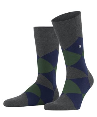 Burlington Herren Socken Clyde M So Baumwolle gemustert 1 Paar, Grau Carbon Melange 3975, 40-46