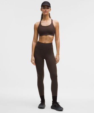 lululemon Fast and Free Leggings mit hohem Bund 5 Taschen f&uuml;r Frauen - 71 cm - Gr&ouml;&szlig;e 10 in Walnut Crunch