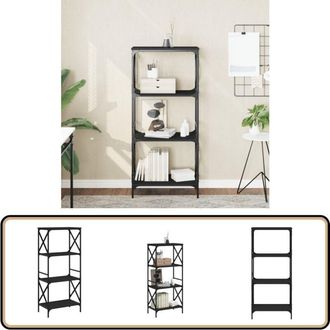 vidaXL Vidaxl - Bücherregal 4 Böden Schwarz 59x35x132 cm Holzwerkstoff - Buche Regal - Bücherregal Schwarz - Regal Wohnzimmer - Regal Holzwerkstoff - Regal