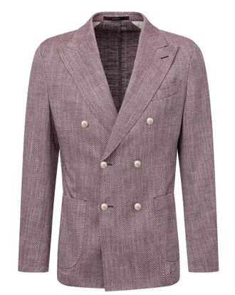 Windsor Ungef&uuml;ttertes Fischgr&auml;t-Sakko mit Leinen und Stretch, Shaped Fit in