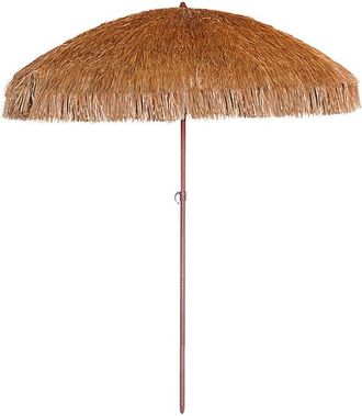 DCB Garden Dcb Garden - hawai - Parasol clair &agrave; franges en acier finition bois naturel