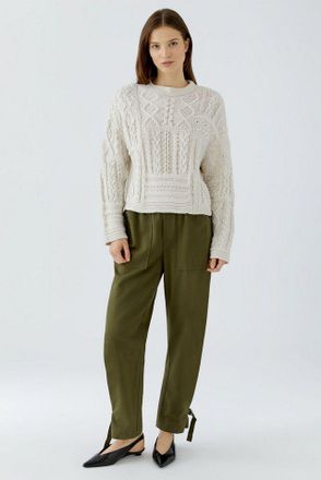 Oui Rundhalspullover Oversized geschnitten