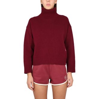 Sporty & Rich Rollkragenpullover mit Logo-Stickerei - - Knitwear - Damen - Lila - XL