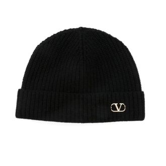 Valentino Garavani Homme, Accessoires, Noir, Taille: ONE Size Cashmere Beanie