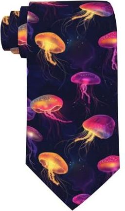 Generic Méduses Lumineuses Cravatte Doux Cravate Décontractée Cravate Homme Pour Accessoires Célébrations Fêtes