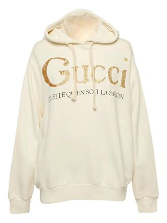 Gucci hoodie &agrave; logo paillet&eacute; - Blanc