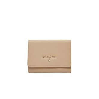 Patrizia Pepe Femme, Accessoires, Beige, Taille: ONE Size Portefeuille &eacute;l&eacute;gant en cuir avec fermeture &agrave; clip