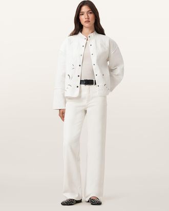 AllSaints Brooklyn - Jeans in Wollweiß