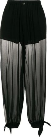 Twinset Femme, Pantalons, Noir, Taille: 40 FR Pantalon Large Voile Transparente