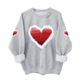 Generic Sweat-shirt imprim&eacute; Saint-Valentin 2026 &agrave; manches longues et col rond d&eacute;contract&eacute; haut doux et confortable v&ecirc;tements de sport tendance pour les tenues