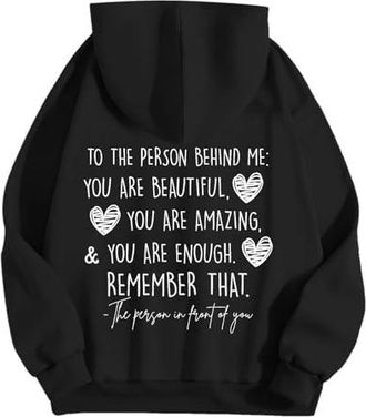 Generic Sweat à capuche pour femme « Dear Person Behind Remember That » 2026, Noir, XXL