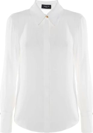 Nenette Femme, Blouses et Chemises, Blanc, Taille: 38 FR Chemise Fluide &agrave; Ouverture au Dos