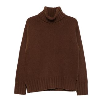 Jucca Rippstrick-Rollkragenpullover - - Knitwear - Damen - Braun - S