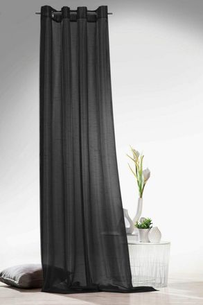 Heimtexland Gardinen modern, Vorhang mit Ösen, Farbe anthrazit, Höhe 245cm x Breite 140cm, Ösenschal neu Typ118