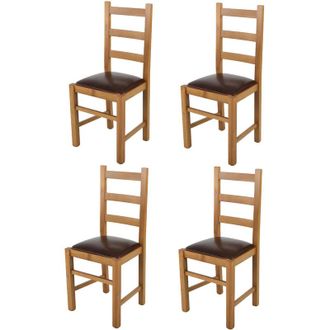 Tommychairs Tommychairs - Set 4 chaises rustica pour cuisine, bar et salle &agrave; manger, robuste structure en bois de h&ecirc;tre peindr&eacute; en ch&ecirc;ne et assise